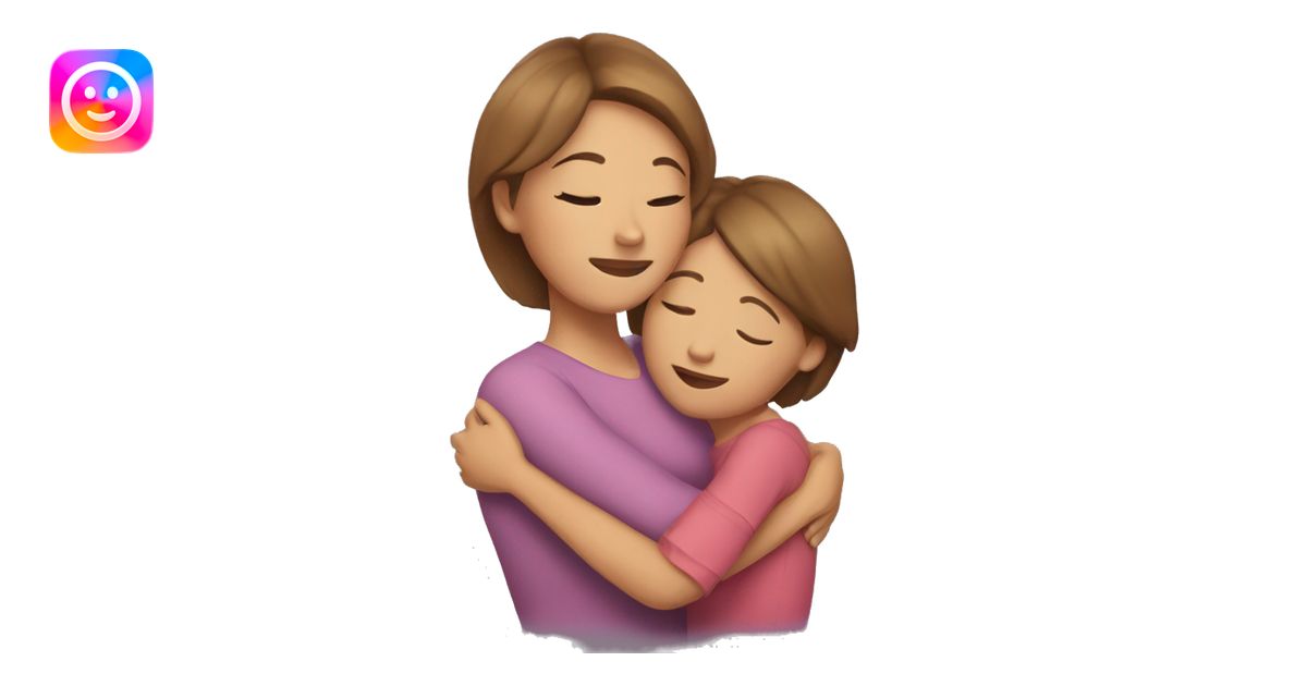 Mother and daughter hugging emoji | AI Emoji Generator