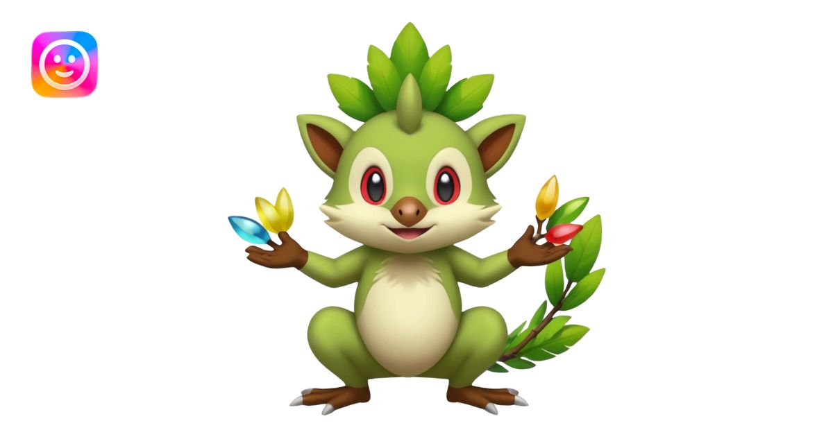 Fey Toony Axew-Grookey-Amaura--Shaymin-fusion-hybrid emoji | AI Emoji ...