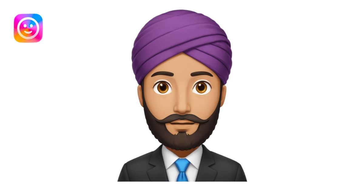 arab person with turban and beard, business suit, CEO expression emoji ...