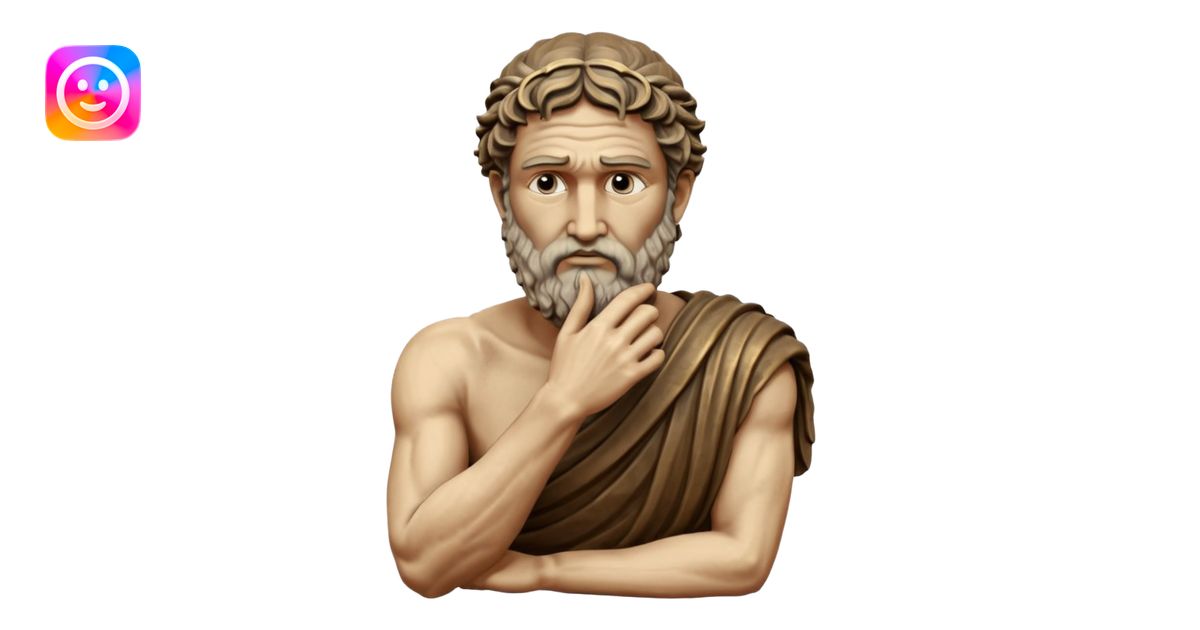 Ancient Greek King Odysseus Statue Thinking with Hand on Chin emoji ...
