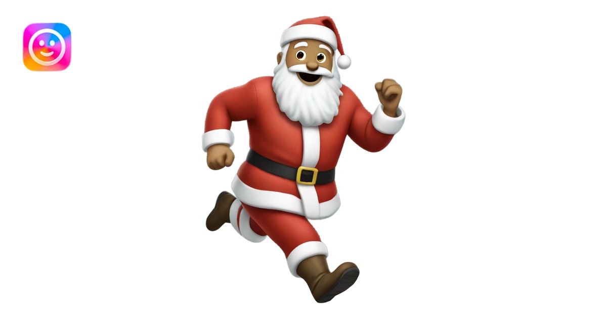 Santa running emoji | AI Emoji Generator