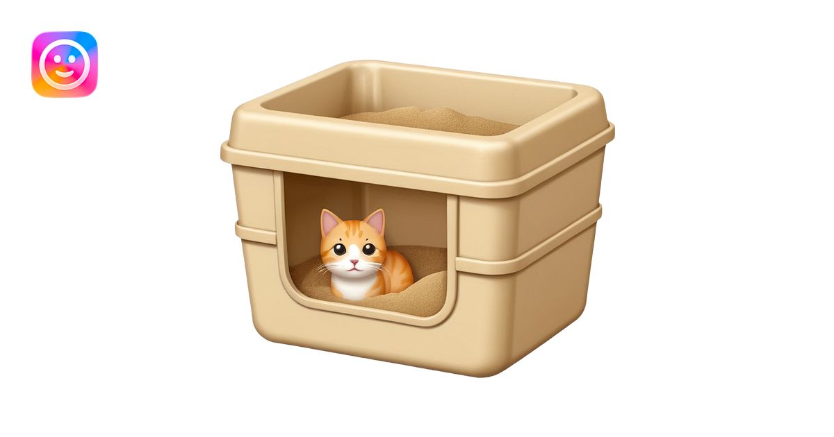 cat litter box with sand emoji | AI Emoji Generator