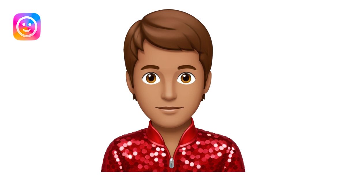 Peter Allen with Brown Hair, Red Sequin Outfit emoji | AI Emoji Generator