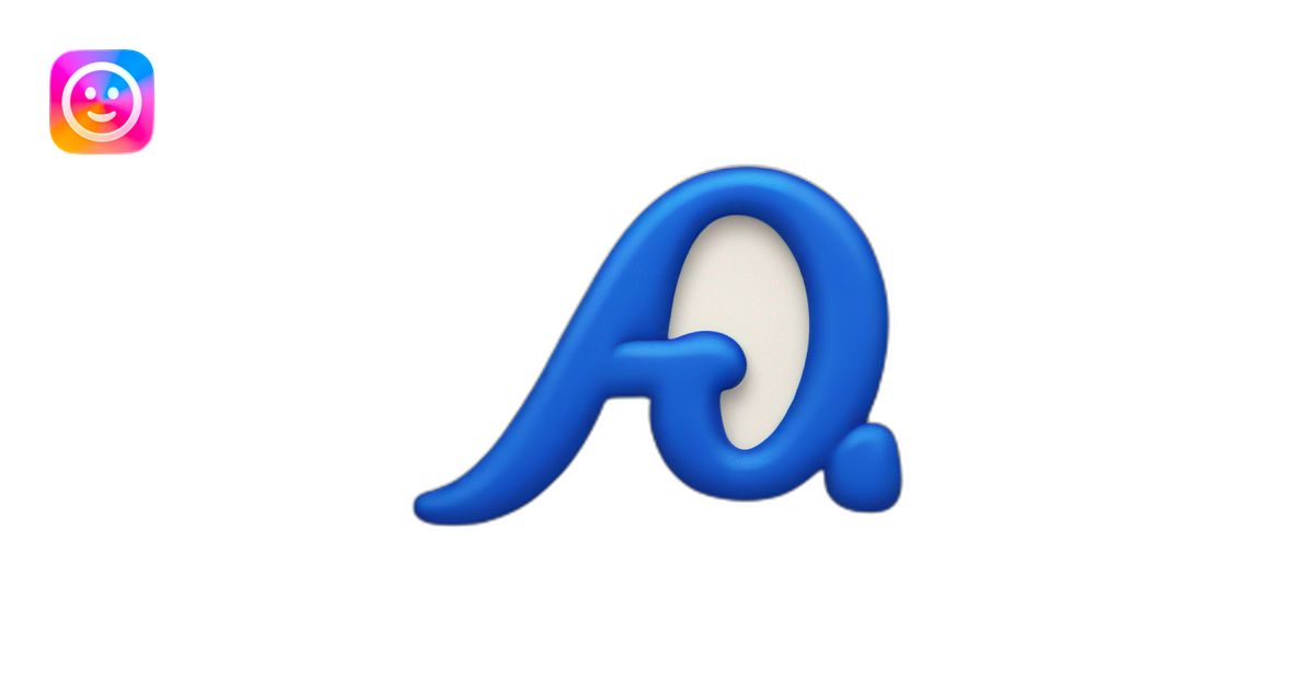 beautiful cursive capital letter A in royal blue colour emoji | AI ...