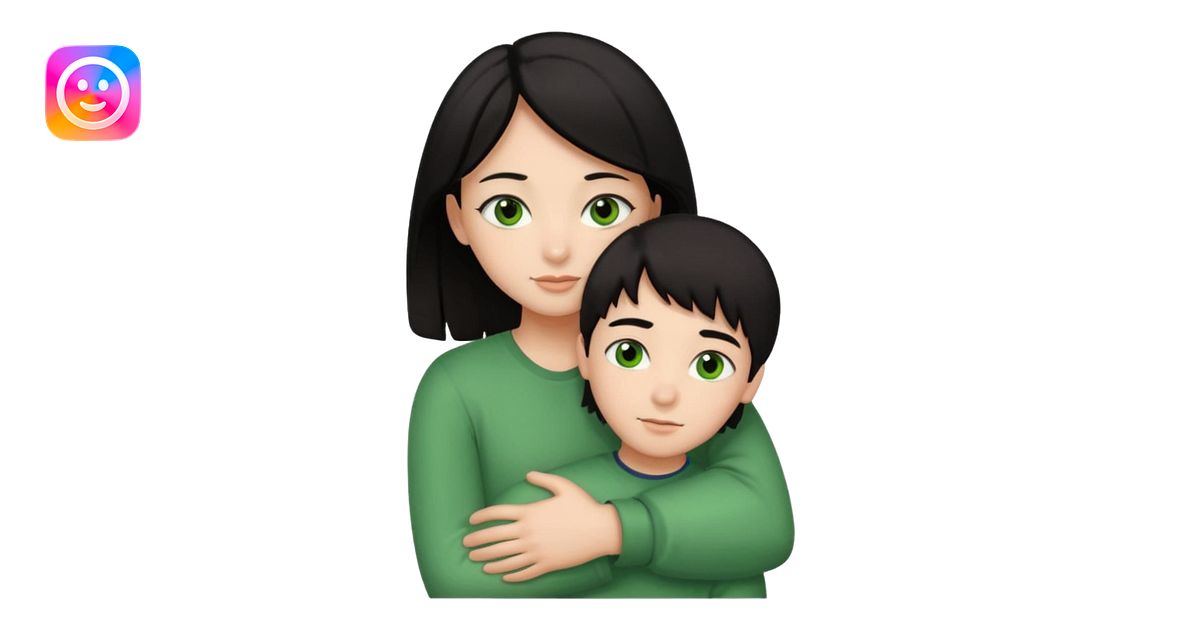 Girl with brown eyes and black hair hugging a boy with green eyes and ...