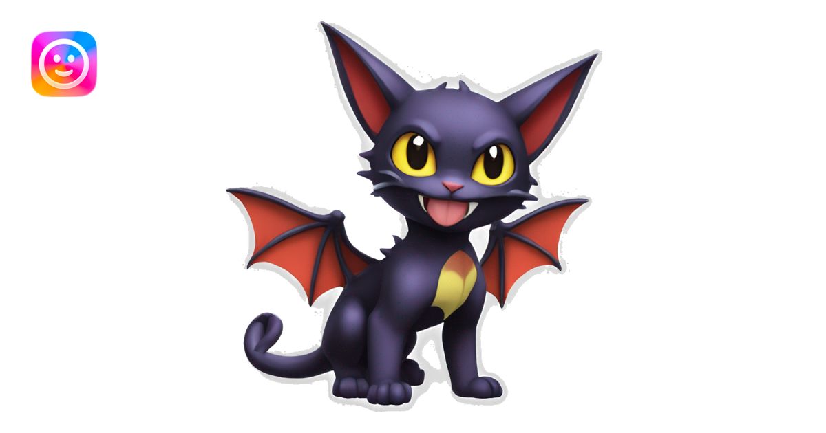 Cool Cute Edgy Chibi Bat-Cat-Noivern-Noibat-Litten-Pokémon-Fakémon ...