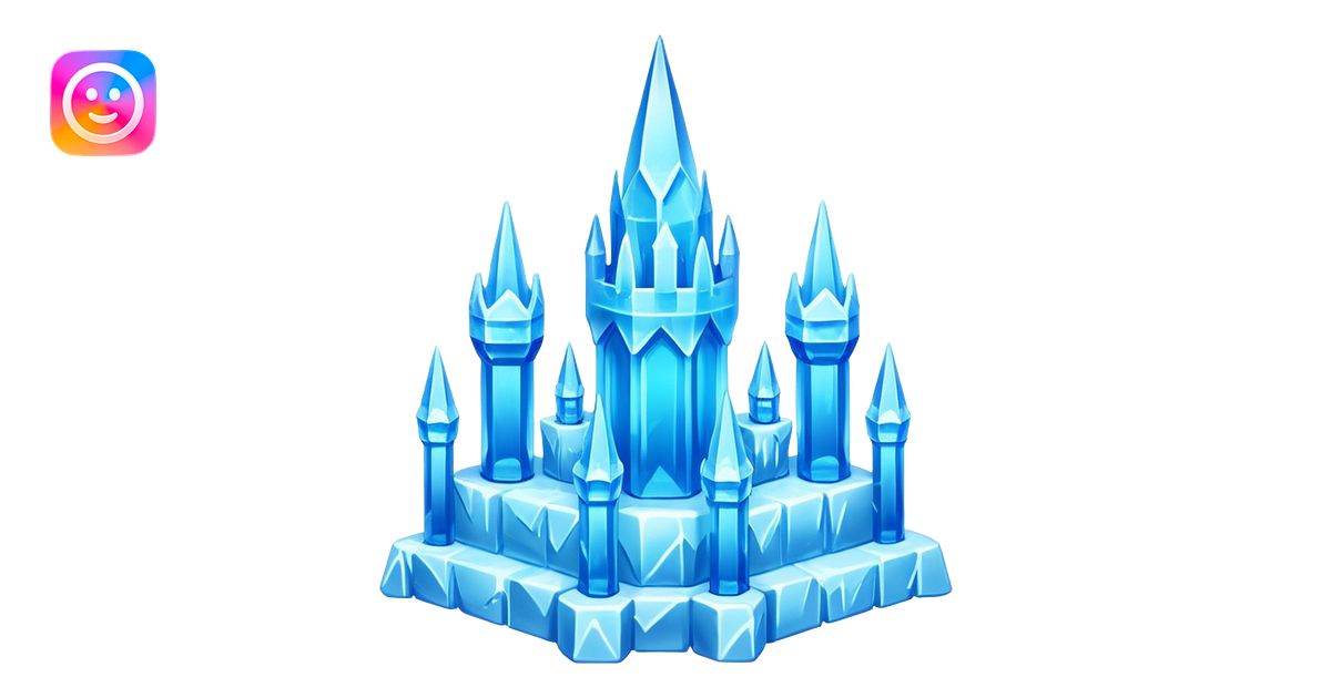 ice palace object icon, crystal ice palace, tall icy towers ...