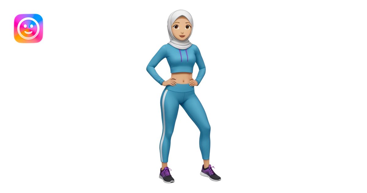 High resolution full body of a girl wearing a hijab and is a fitness ...