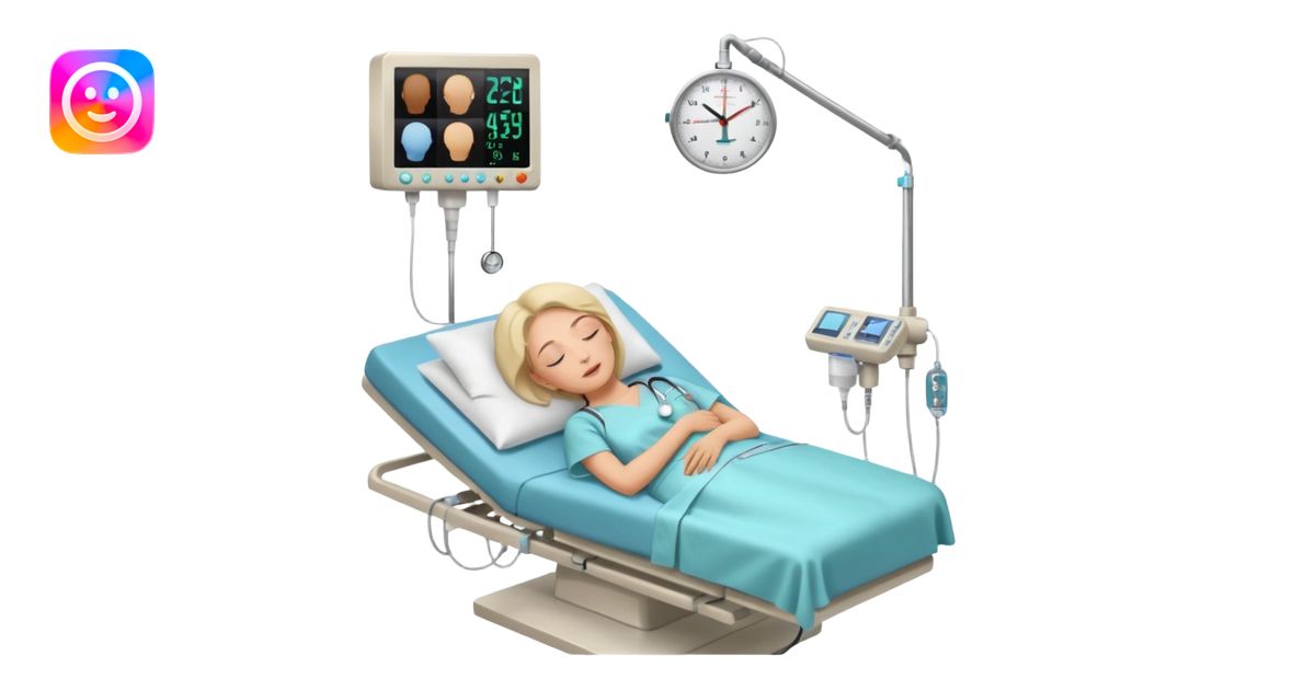 A woman in her 50s lying on an examination bed with eyes closed, shown ...