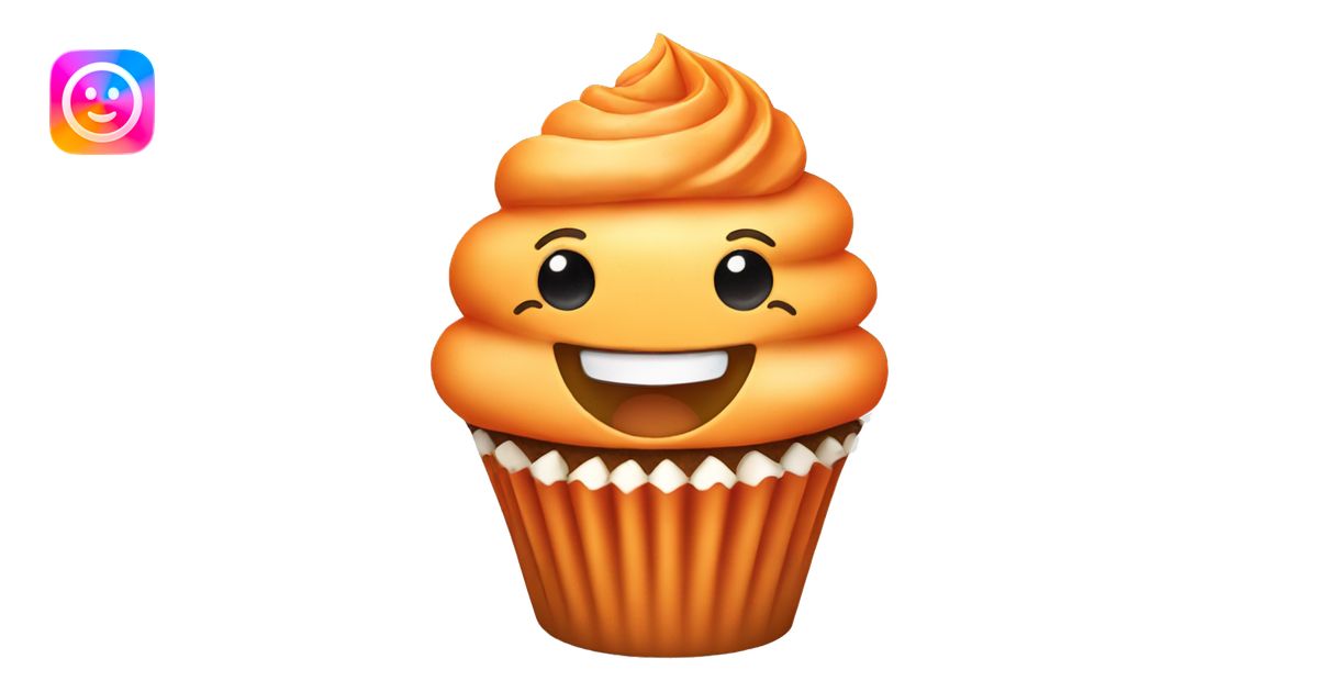 Happy orange cupcake emoji | AI Emoji Generator