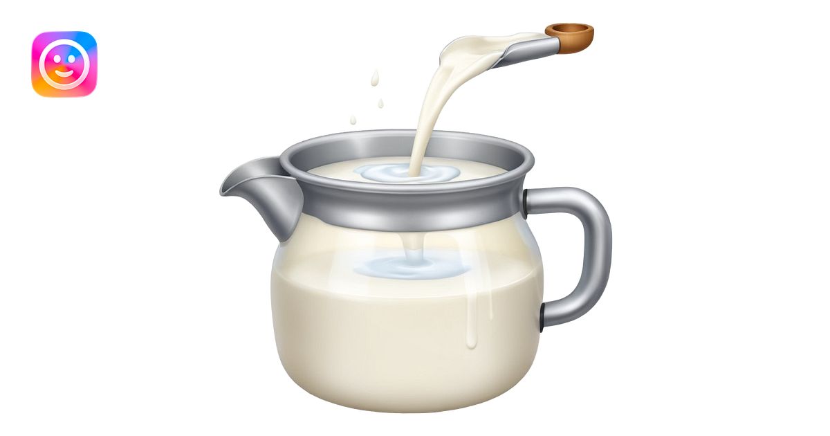 Milk flowing in a pot emoji | AI Emoji Generator