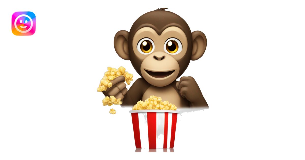 Monkey eating popcorn emoji | AI Emoji Generator