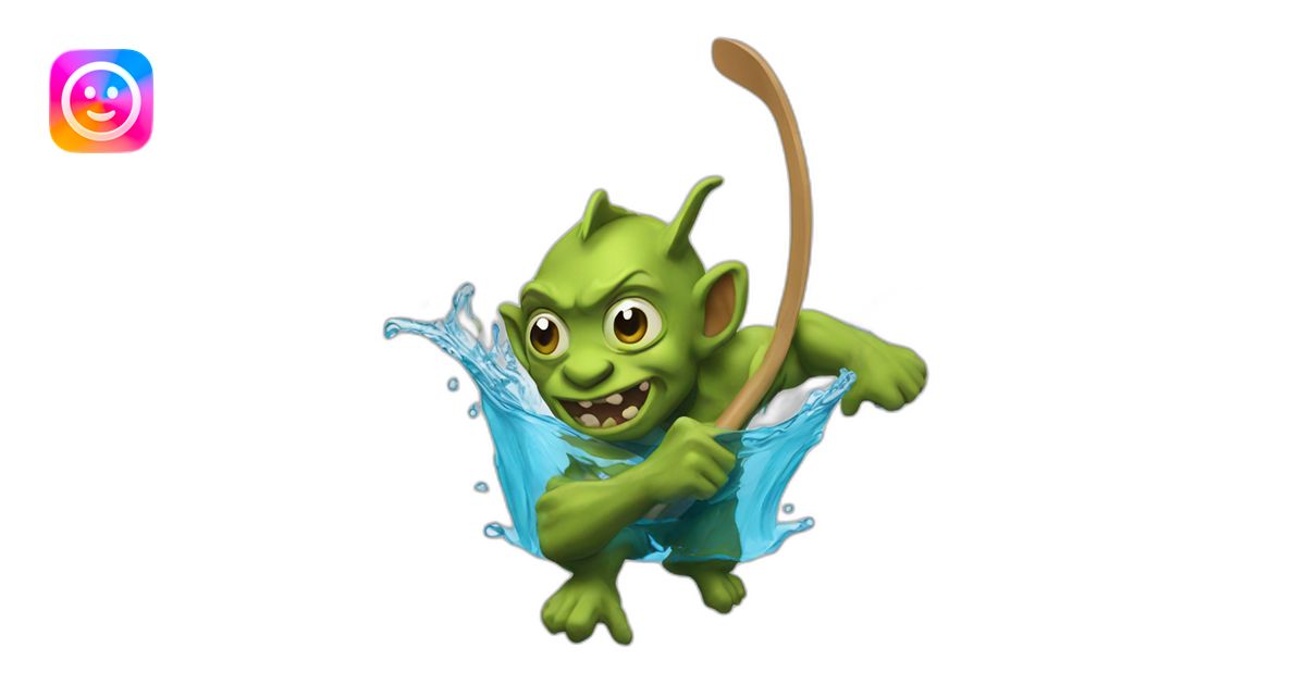 Goblin doing water polo emoji | AI Emoji Generator