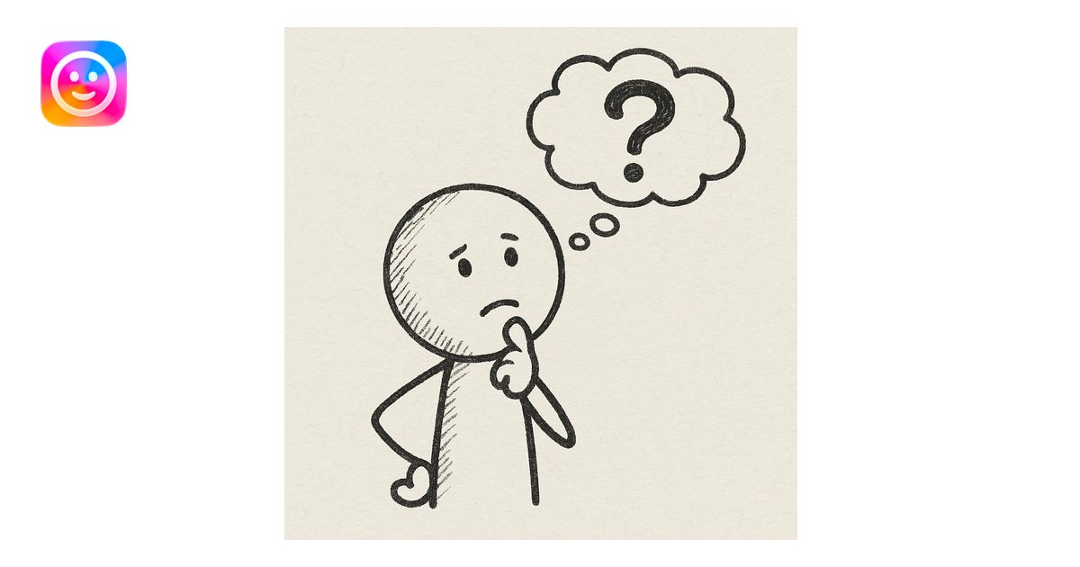 doodle person thinking image | AI Emoji Generator