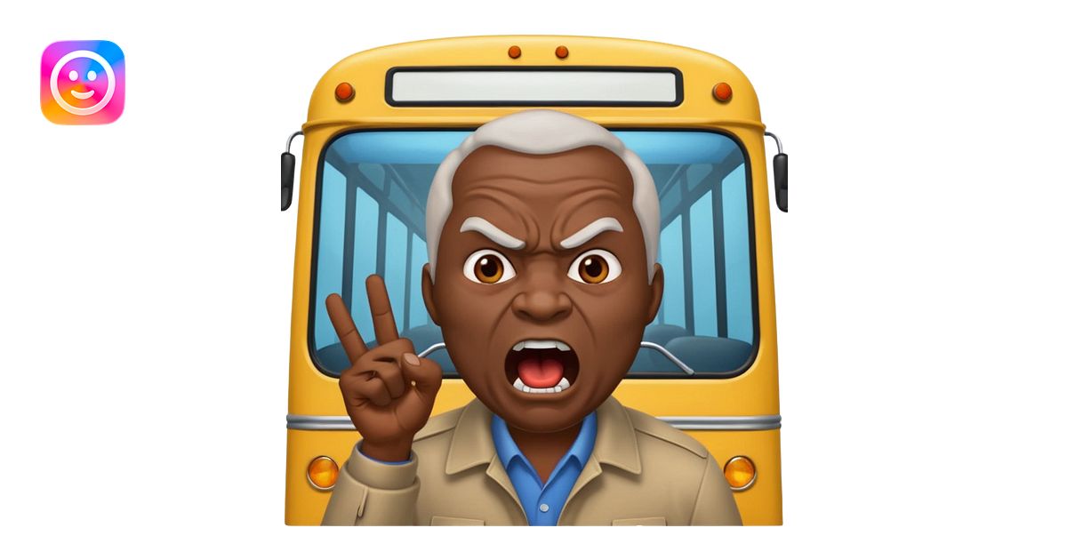 african uncle telling somone to get off the bus let him be angry. emoji ...