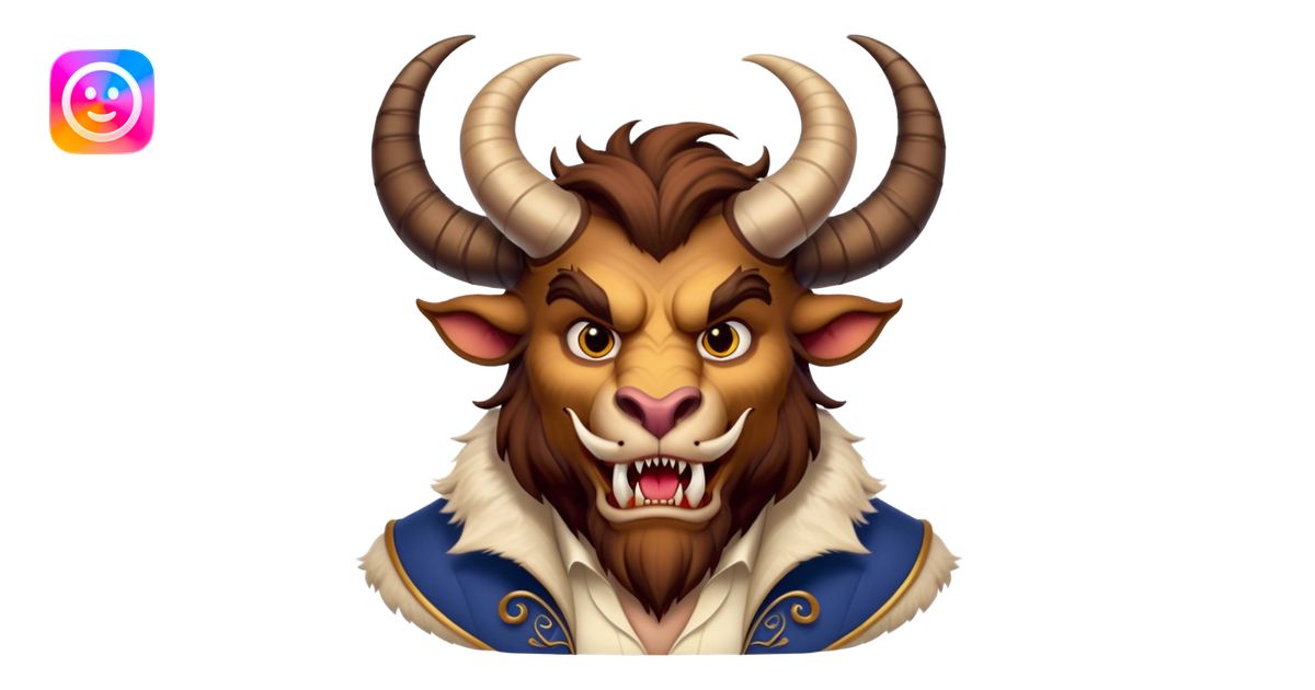 Beast from Beauty and the Beast, furry creature with horns and fangs ...