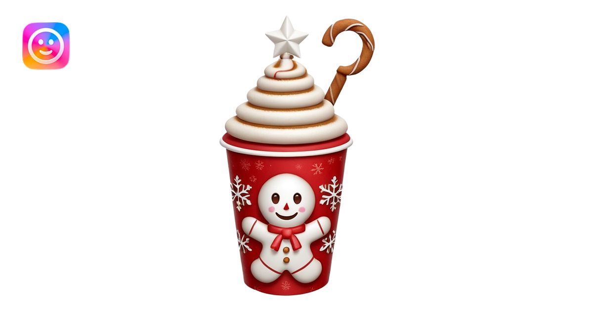 3D emoji of a festive paper cup from the Moscow Red Square Christmas ...