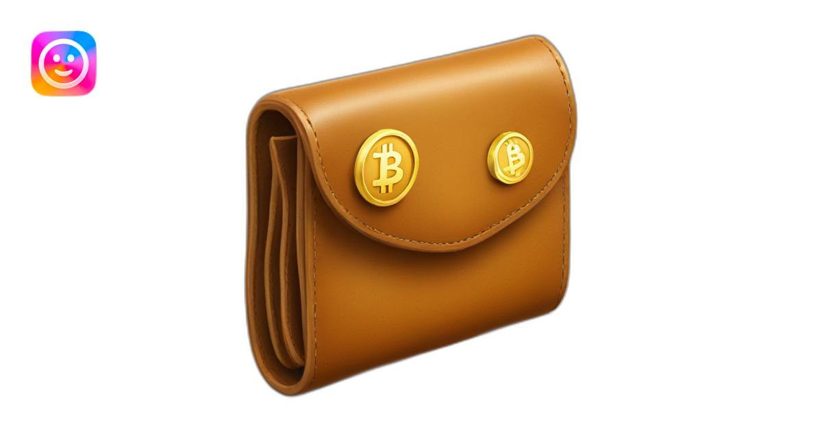 leather wallet with crypto and gold emoji | AI Emoji Generator