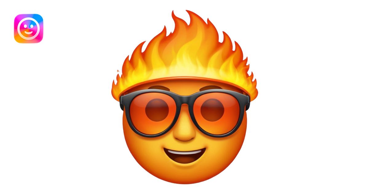 Make a fire emoji with sunglasses emoji | AI Emoji Generator