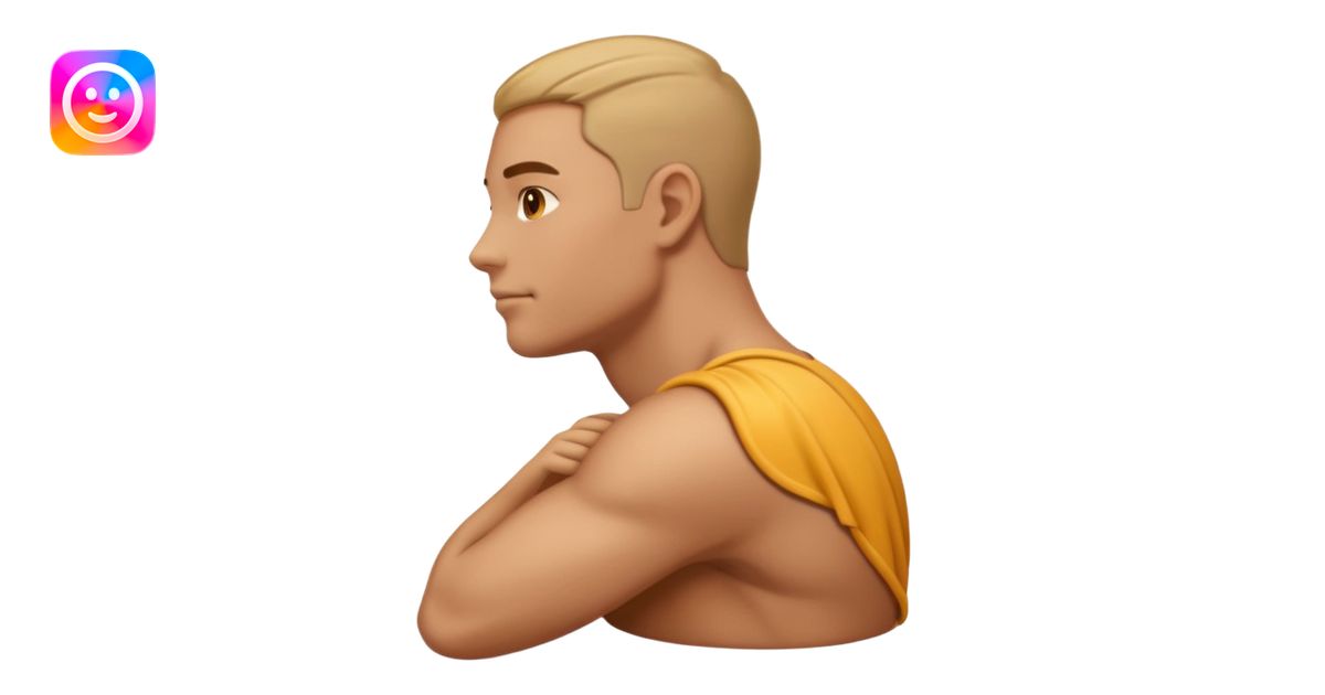 Create a shoulder emoji with all 3 delts visible. Side shoulder view ...