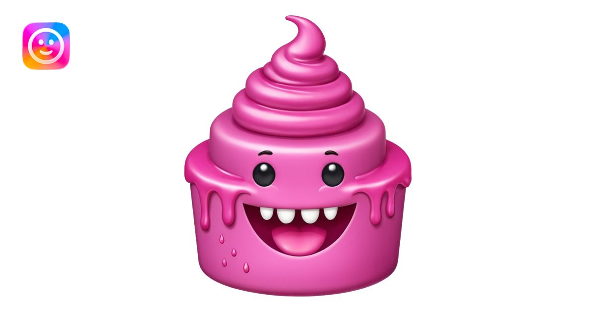 pink gooey jam kawaii monster cake emoji | AI Emoji Generator