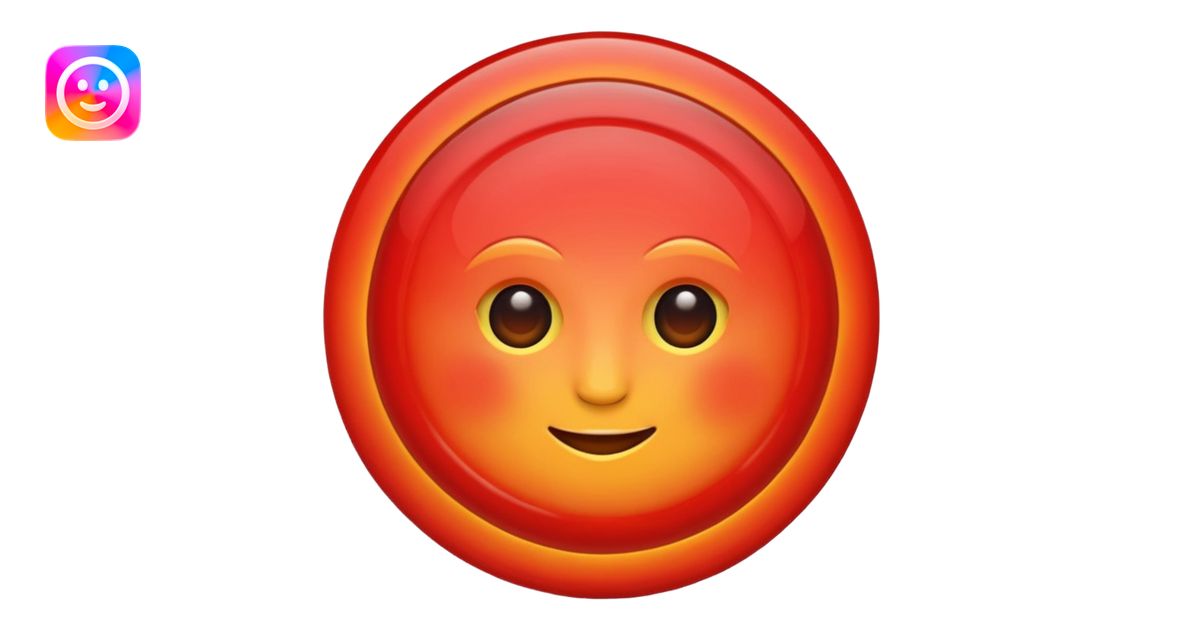 red sun emoji, round shape and bright feeling emoji | AI Emoji Generator