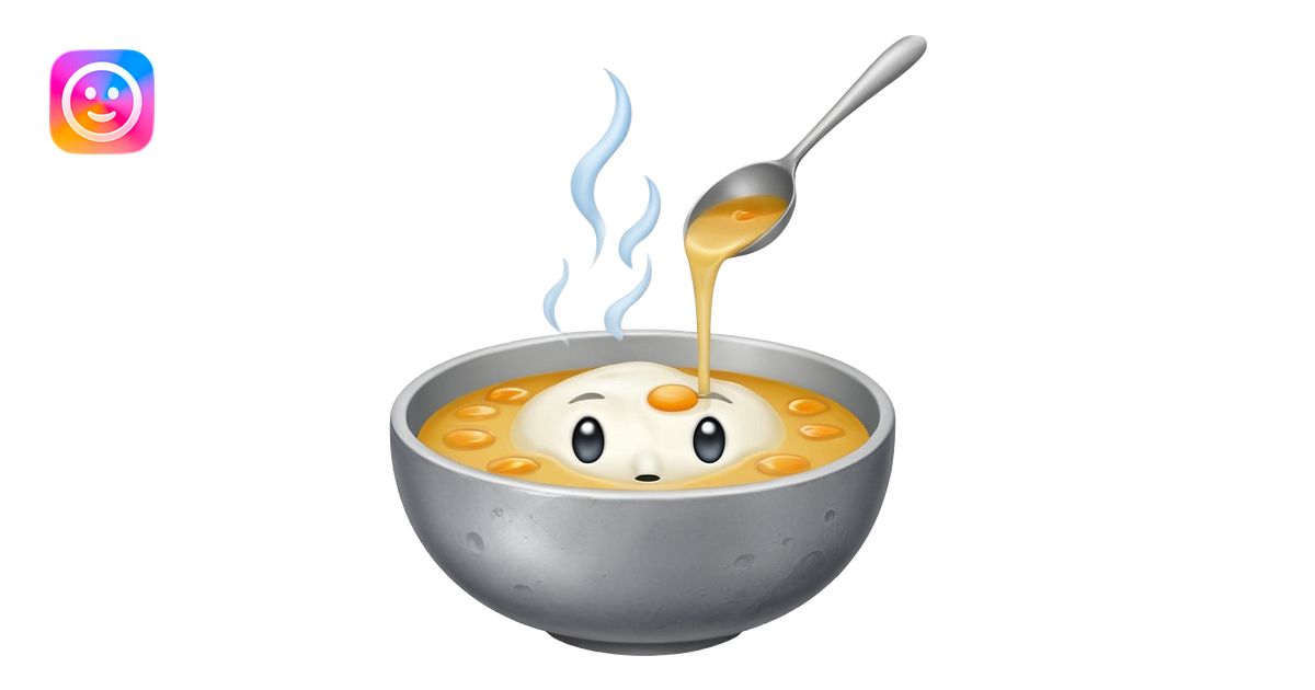 moon with droopy eyes being stirred like soup emoji | AI Emoji Generator