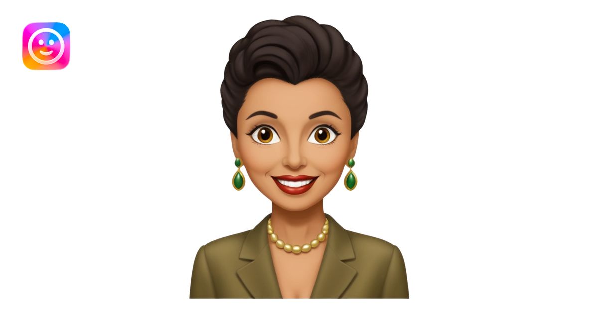 Lena Horne with dark brown hair emoji | AI Emoji Generator