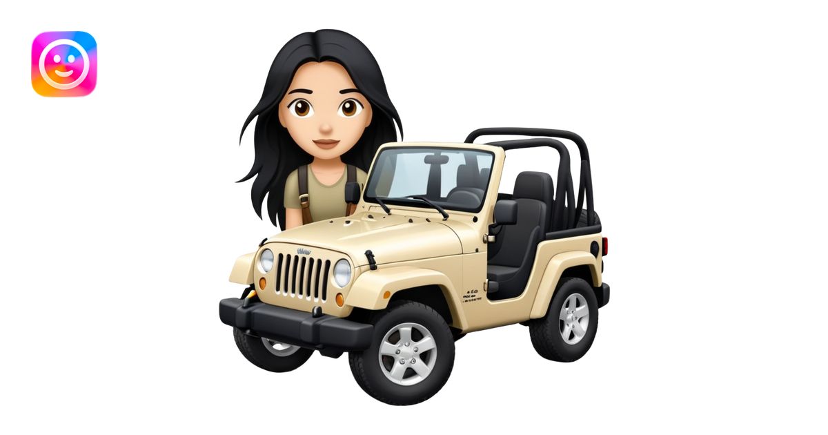 A girl with long black hair driving a white Jeep Wrangler Wrangler ...