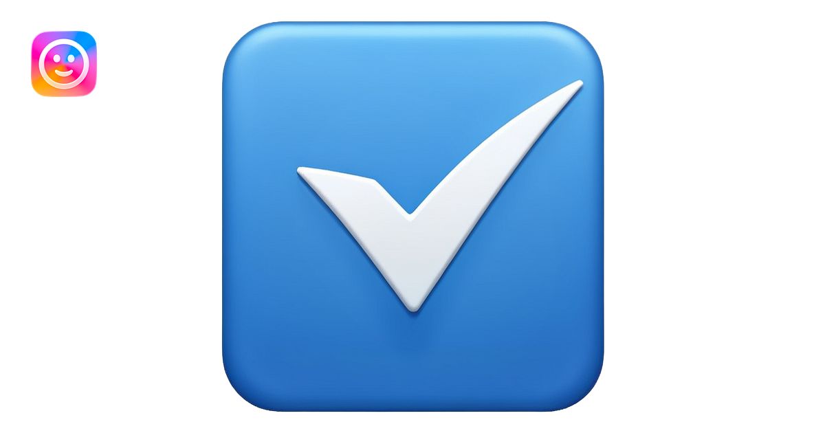 Make Make a symbol with a tilted blue colored square with a tick mark ...