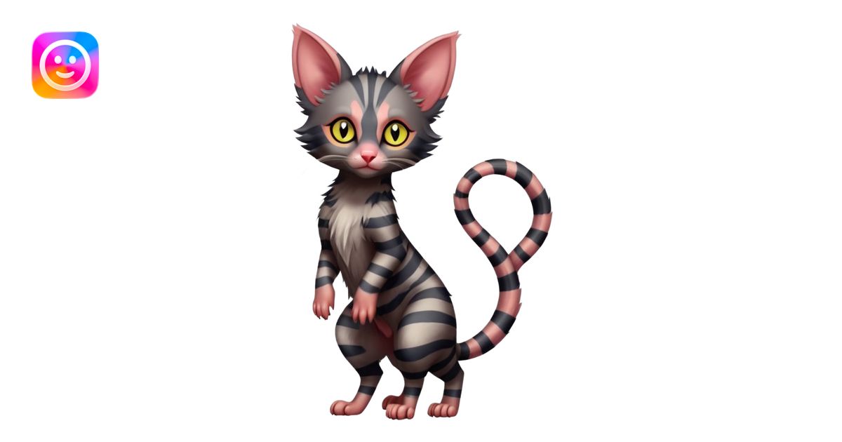 Colorful exotic Fantasy-Lykoi-Fakémon-Lykoi-feline-hybrid (full body ...