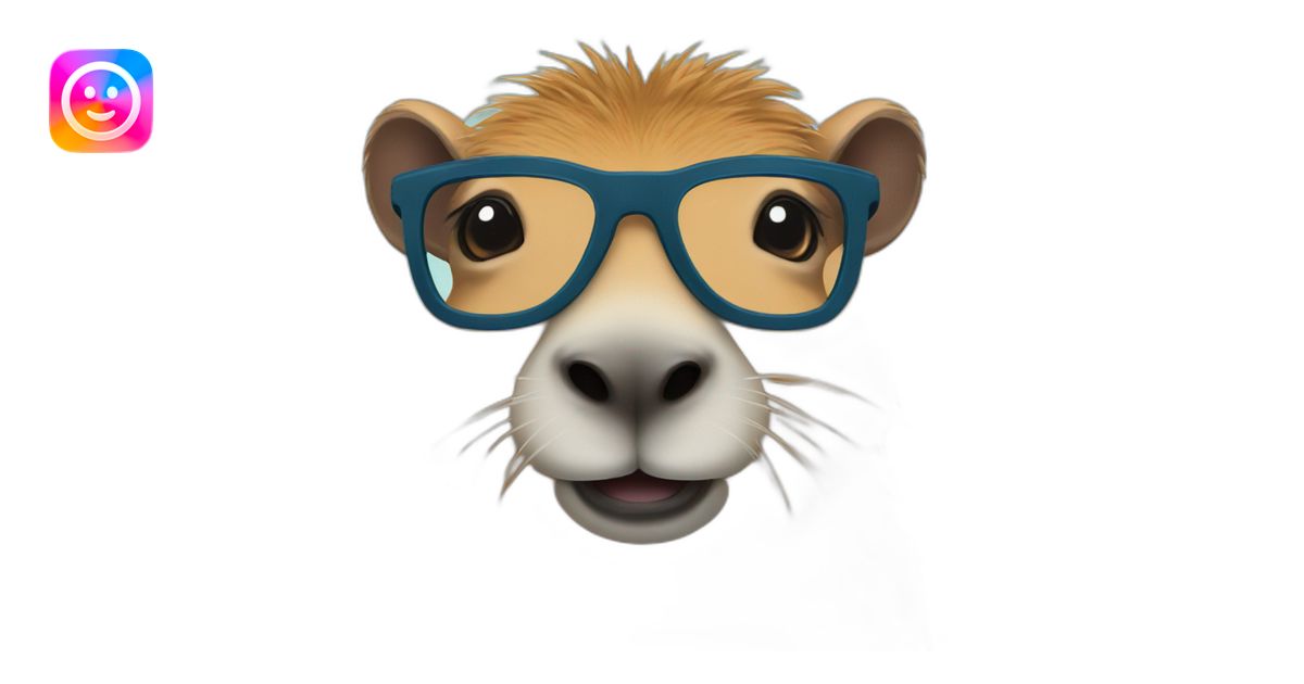 Capybara with glasses emoji | AI Emoji Generator