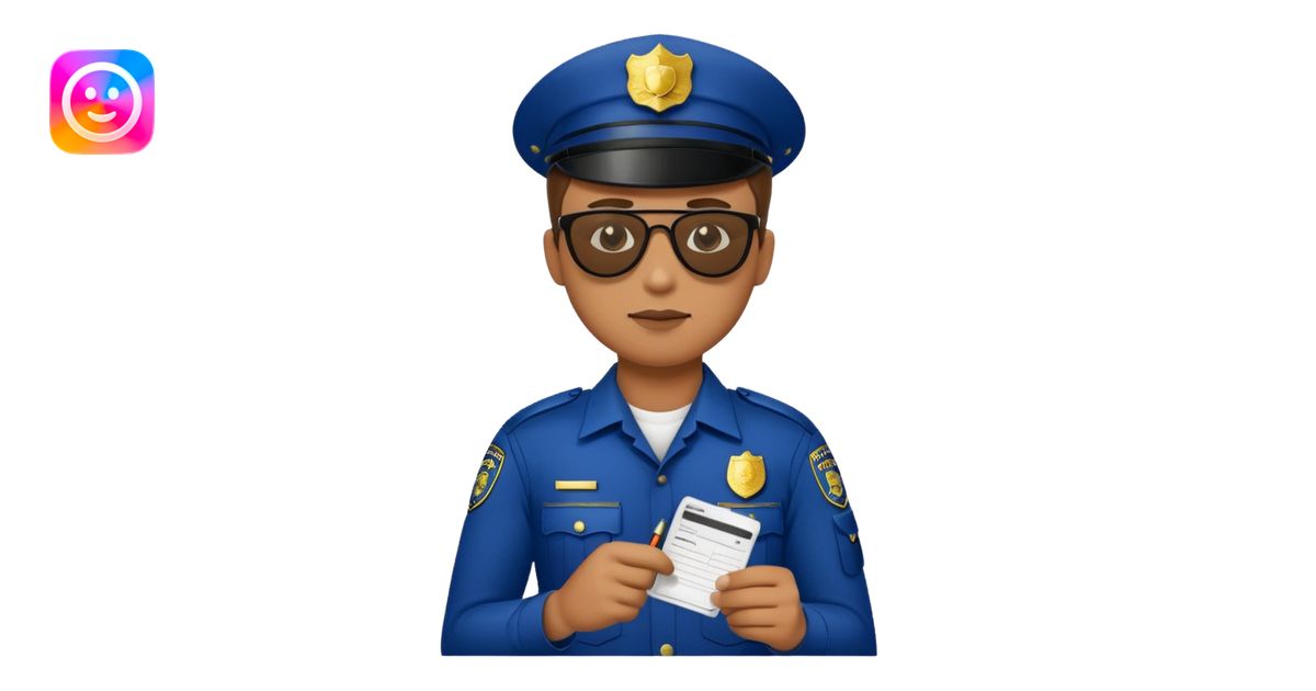 Police writing ticket with sunglasses on emoji | AI Emoji Generator