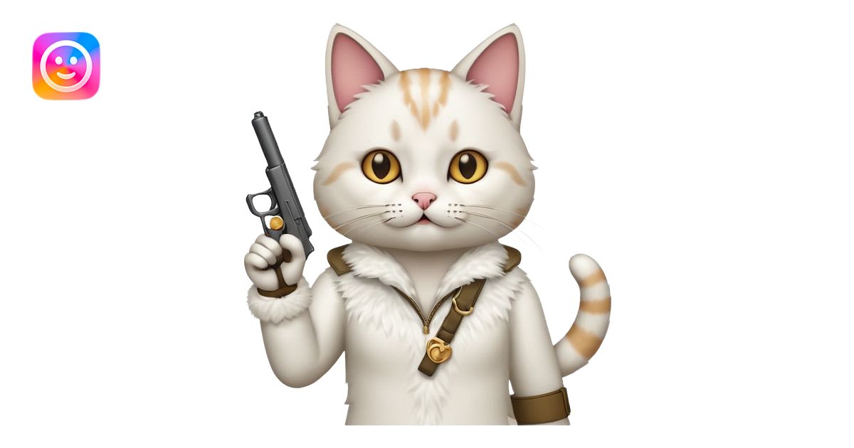 Make a cat holding up the middle finger with a gun emoji | AI Emoji ...