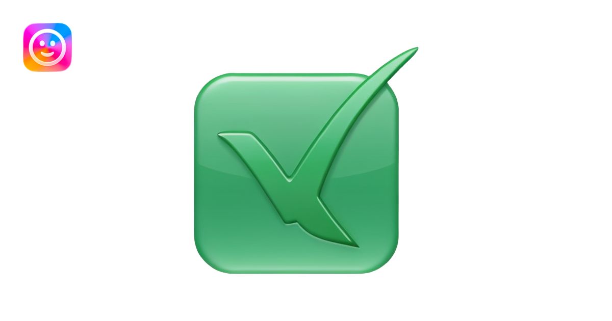 flat check mark symbol in green emoji | AI Emoji Generator