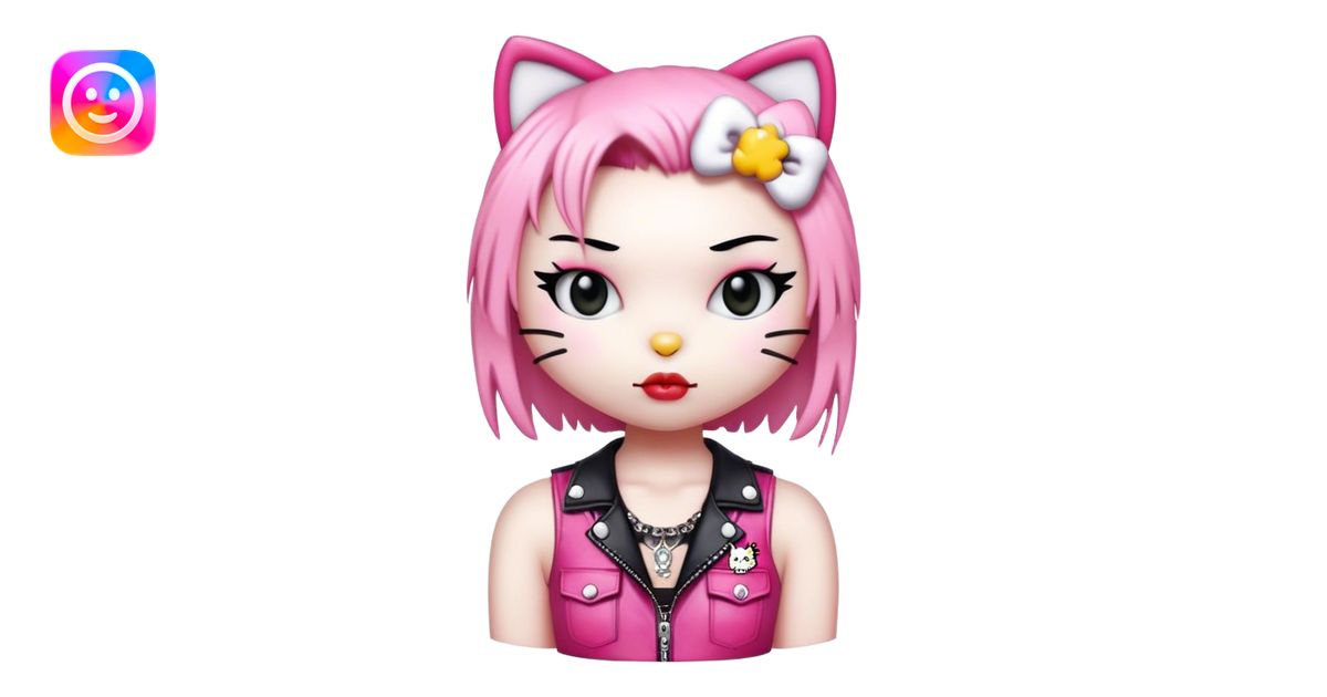 punk rock hello kitty girl emoji | AI Emoji Generator