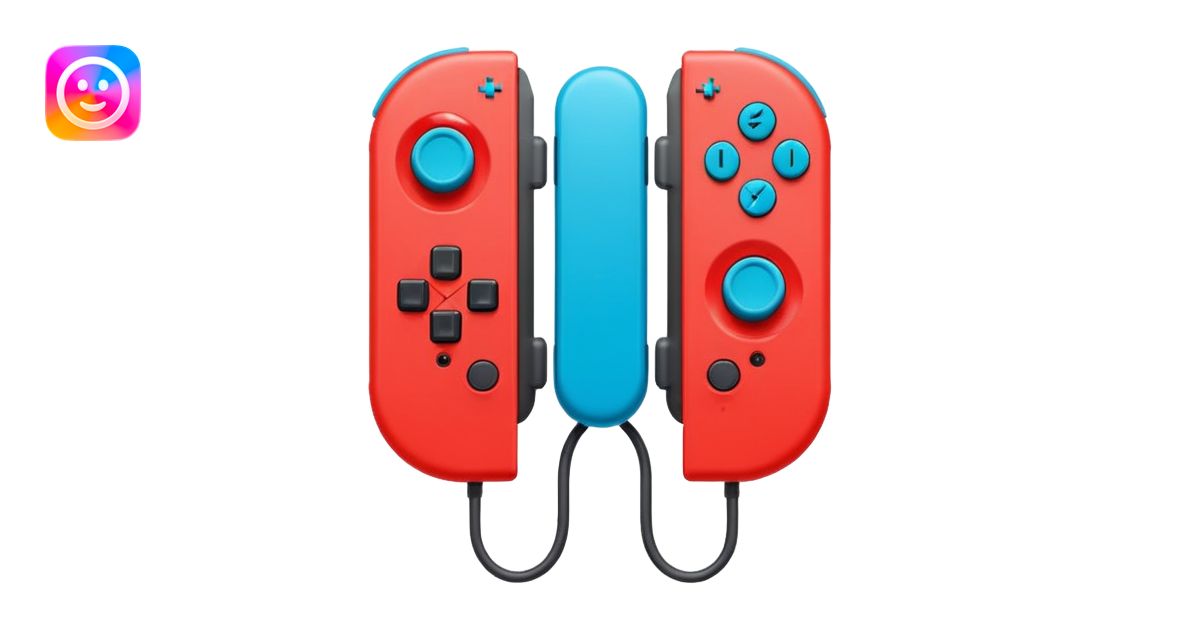 A pair of Nintendo Joy-Cons (Neon Red and Neon Blue) emoji | AI Emoji ...
