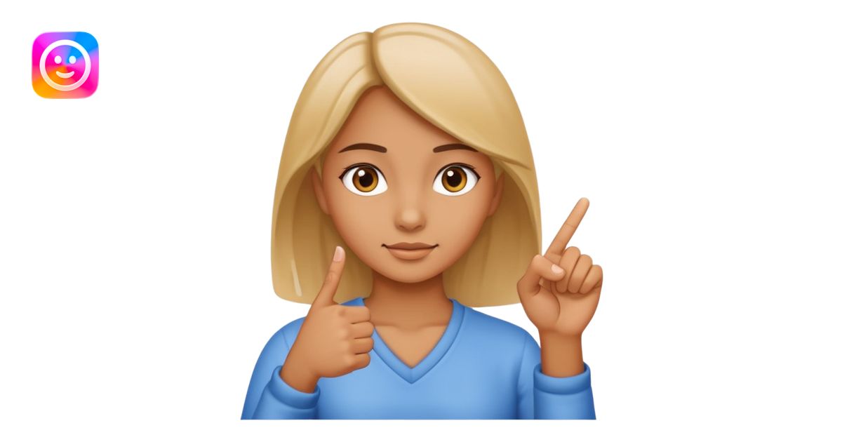 Girl tapping pointer finger and thumb emoji | AI Emoji Generator