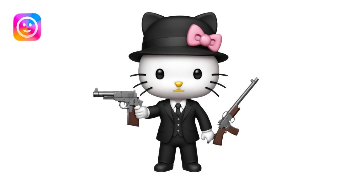 Gangster hello kitty emoji | AI Emoji Generator