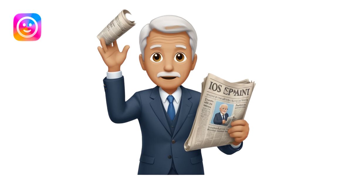 rear-facing old man in a suit throwing a rolled-up newspaper to his ...