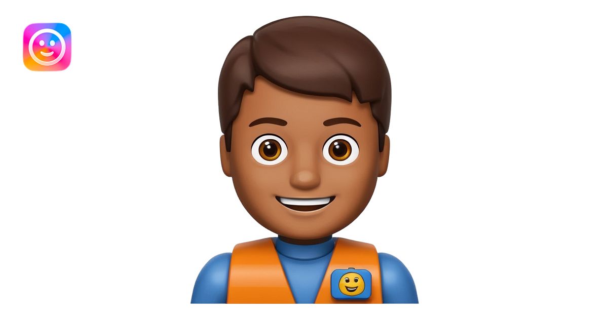 Brown boy, Lego head emoji | AI Emoji Generator