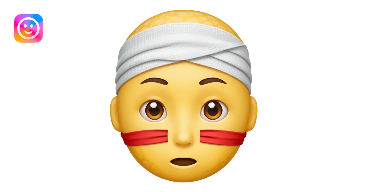Yellow dizzy emoji with red bump on head and bandage emoji | AI Emoji ...