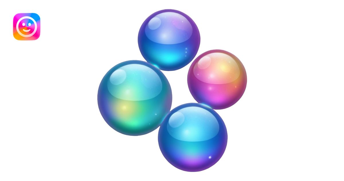 glitter shining floating spheres emoji | AI Emoji Generator
