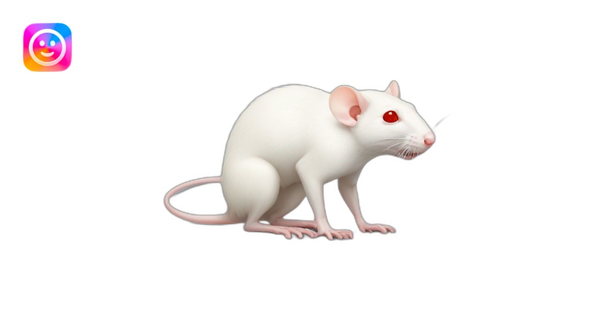Albino Rat With Red Eyes Full Body emoji | AI Emoji Generator