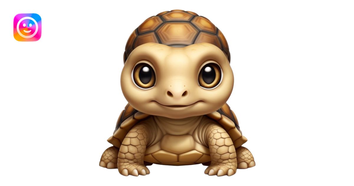 cinematic-baby tortoise-realistic--emoji,,-cute-wise-face-peering-ahead ...
