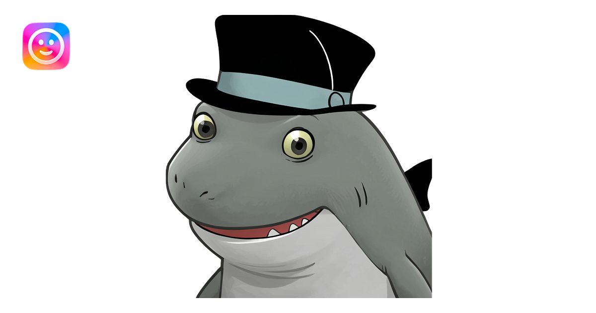 Shark with a top hat meme | AI Emoji Generator