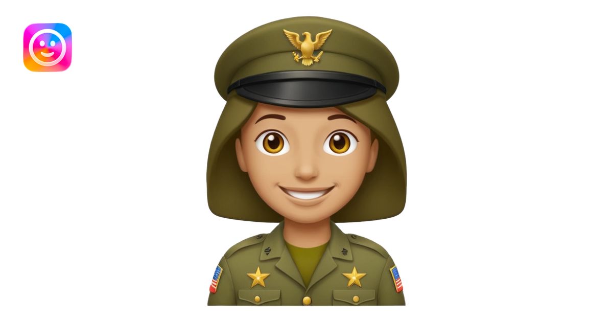 neutral emoji wearing the U.S. army AGSU emoji | AI Emoji Generator