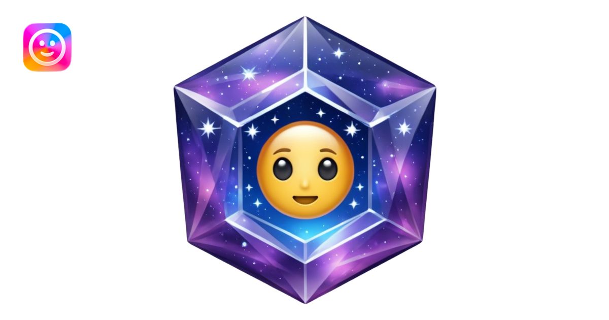 Galaxy within a crystal emoji | AI Emoji Generator