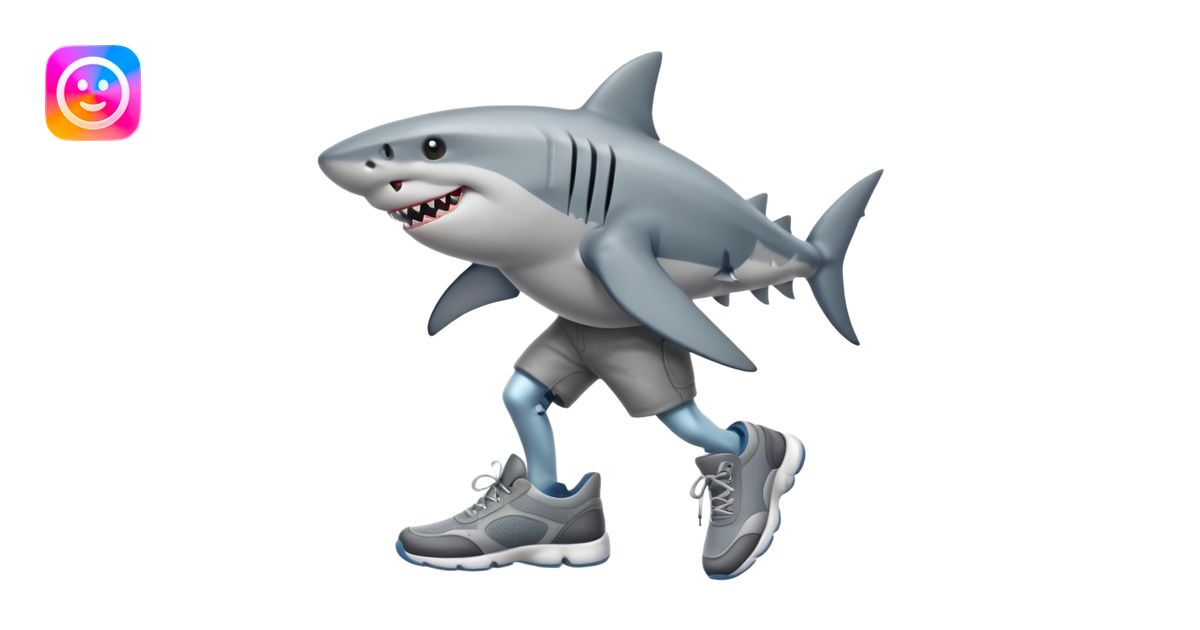 shark with legs and shoes emoji | AI Emoji Generator