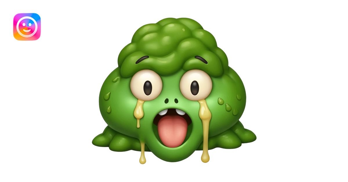 Make a emoji that has throw up on their eyes. emoji | AI Emoji Generator